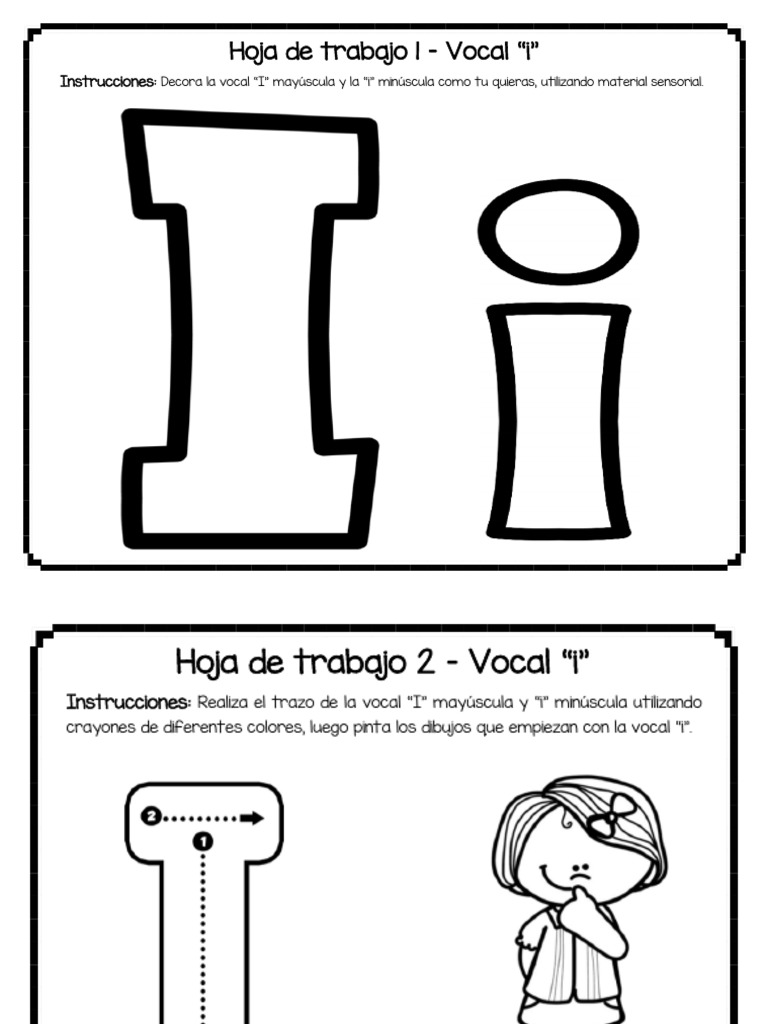 Hojas de Trabajo - Semanal - Vocal I | PDF | Arte