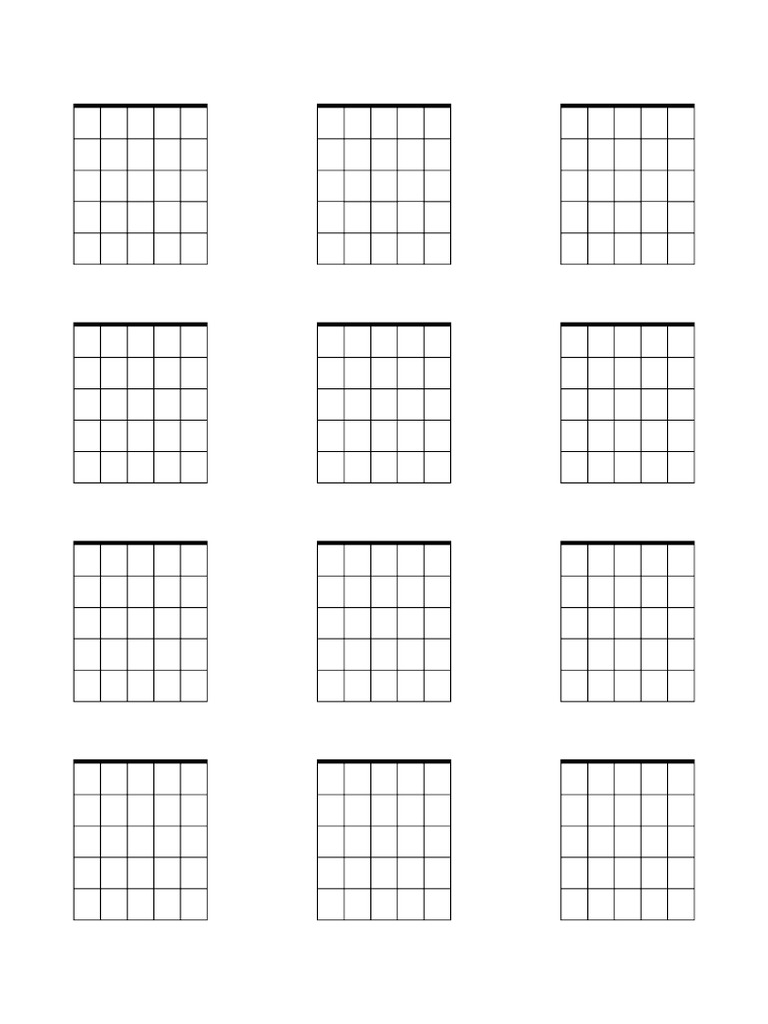 3x4 Blank Guitar Chord Chart | PDF