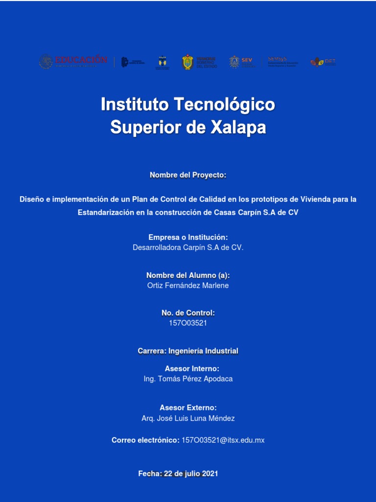 Plan de Calidad para Viviendas Carpín | PDF | Calidad (comercial ...