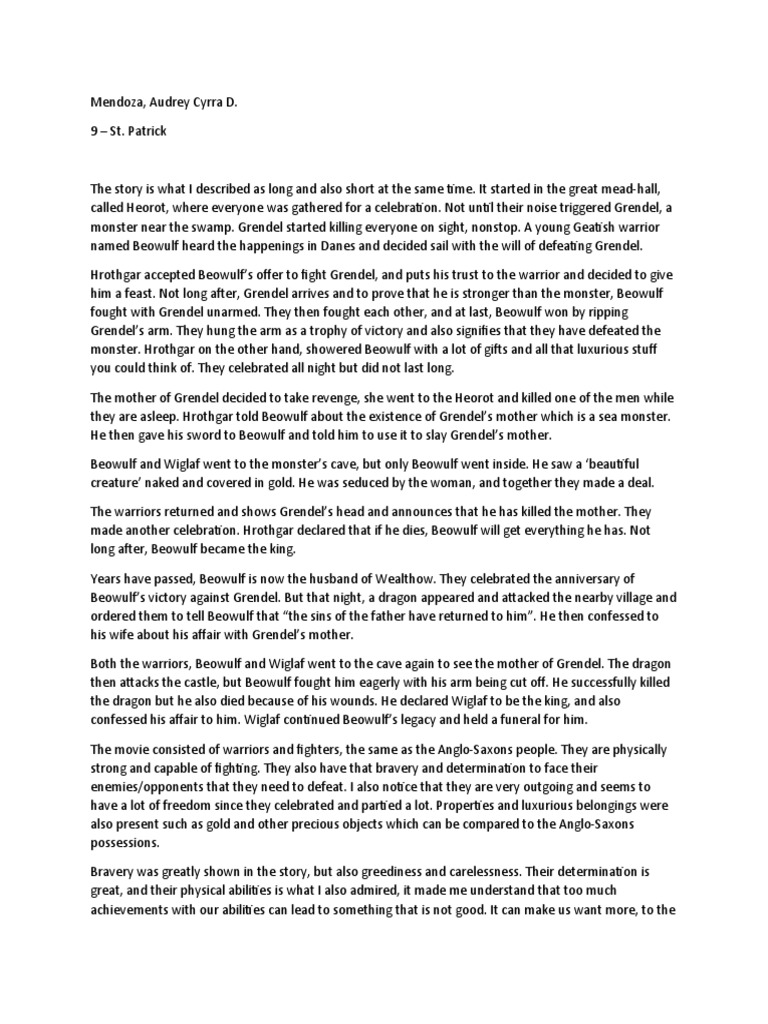 Beowulf story summary | PDF | Beowulf | Old English Poems Beowulf story summary | PDF | Beowulf | Old English Poems