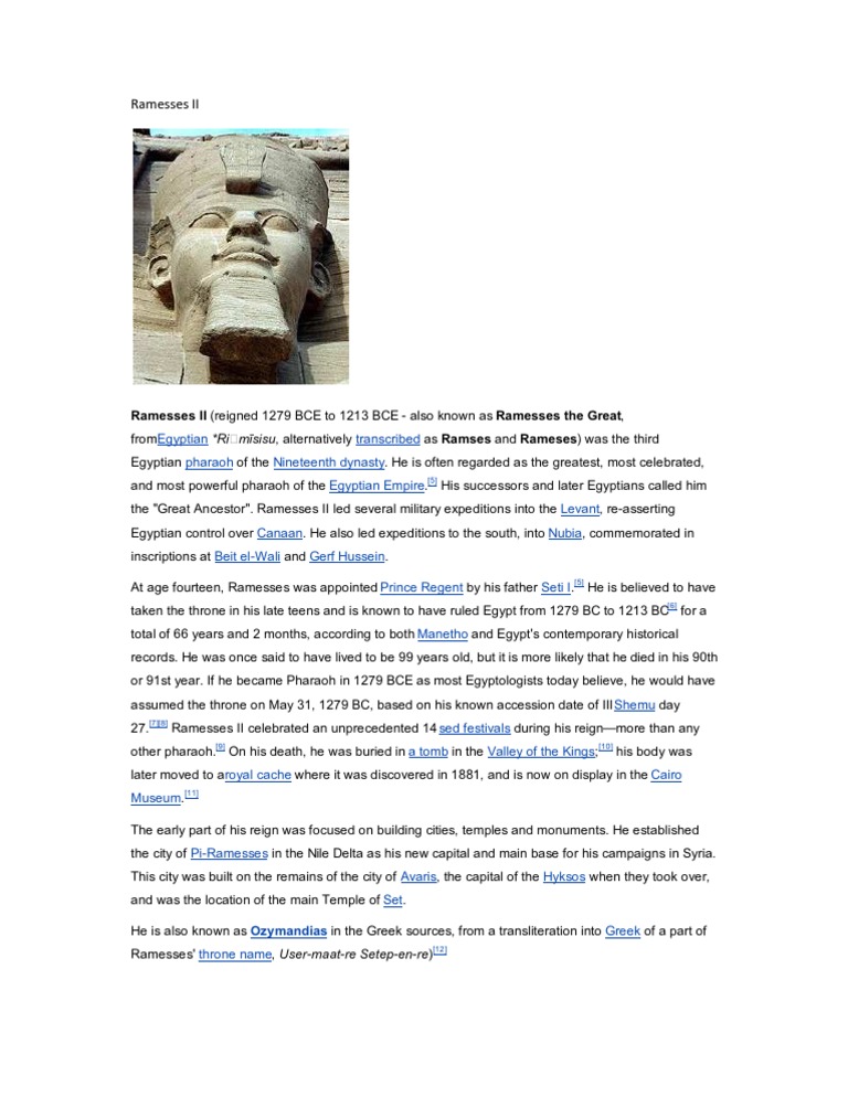 Ramesses II | PDF