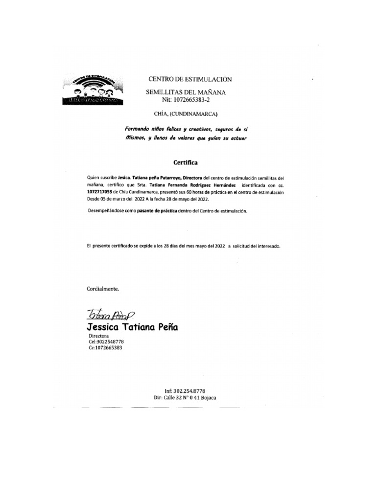 Certificado de Practica | PDF
