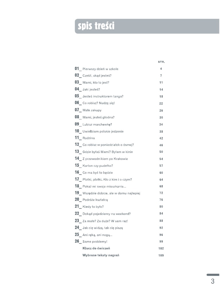 zc1 Spis Tresci | PDF