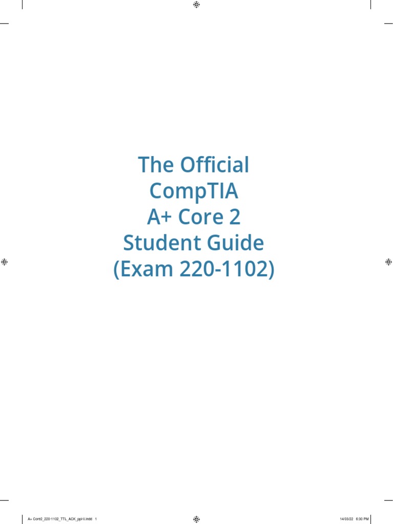 Official CompTIA A+ Core 2 Student Guide | PDF | Graphical User ...