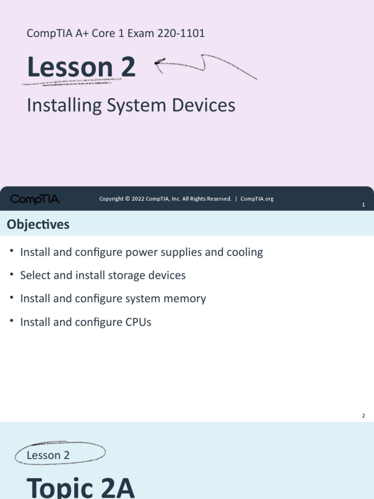 Lesson 2: Installing System Devices | PDF | Computer Data Storage ...