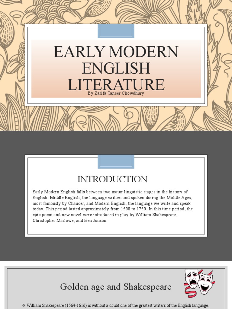 Early Modern English Literature Pdf William Shakespeare