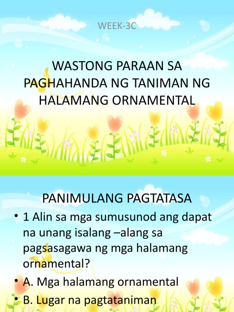 PPP EPP Q1 WEEK3 C Paghahanda NG Taniman | PDF