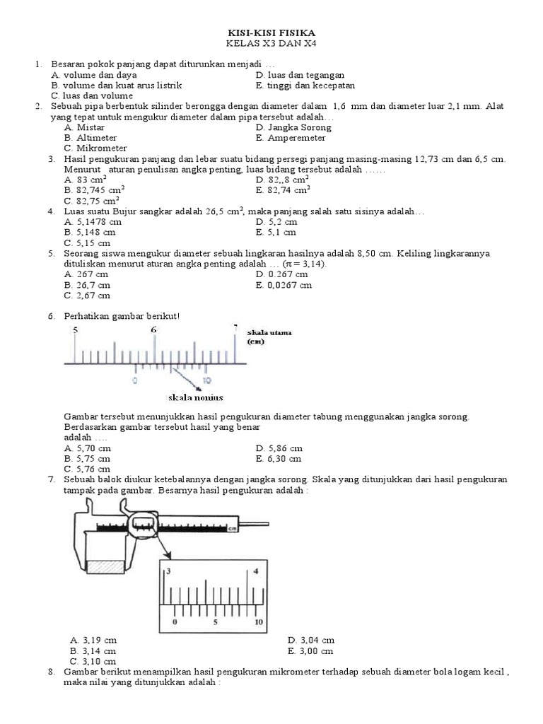 Soal Fisika Kelas X Kurukulum Merdeka | PDF