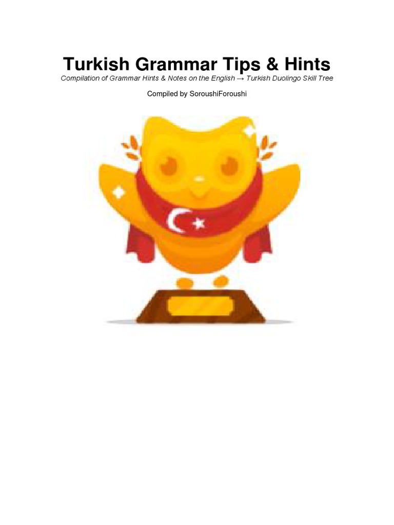 Turkish Grammar Tips & Hints | PDF | Grammar | Linguistics