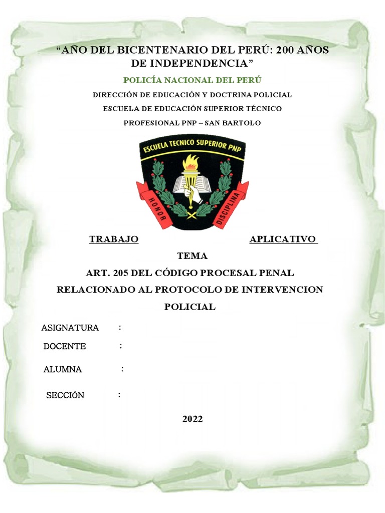 Art. 205 Del Código Procesal Penal | PDF