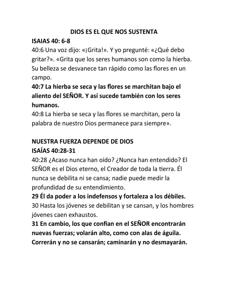 Dios Es El Que Nos Sustenta | PDF