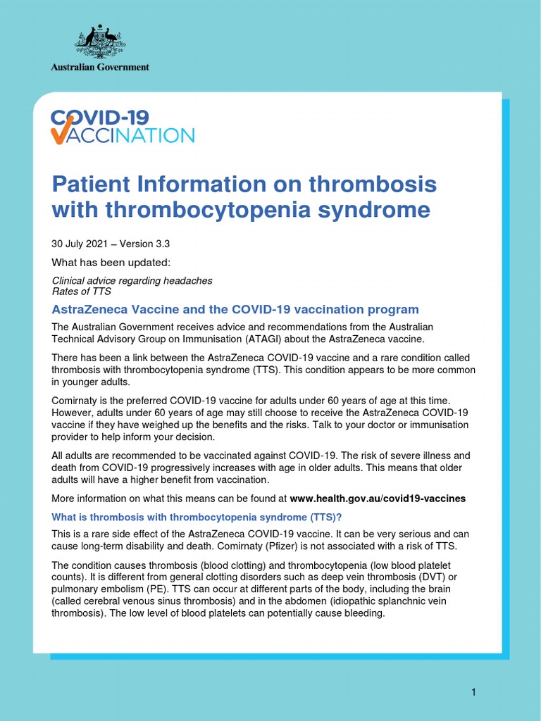 Patient Information Sheet On Astrazeneca Covid 19 Vaccine and ...