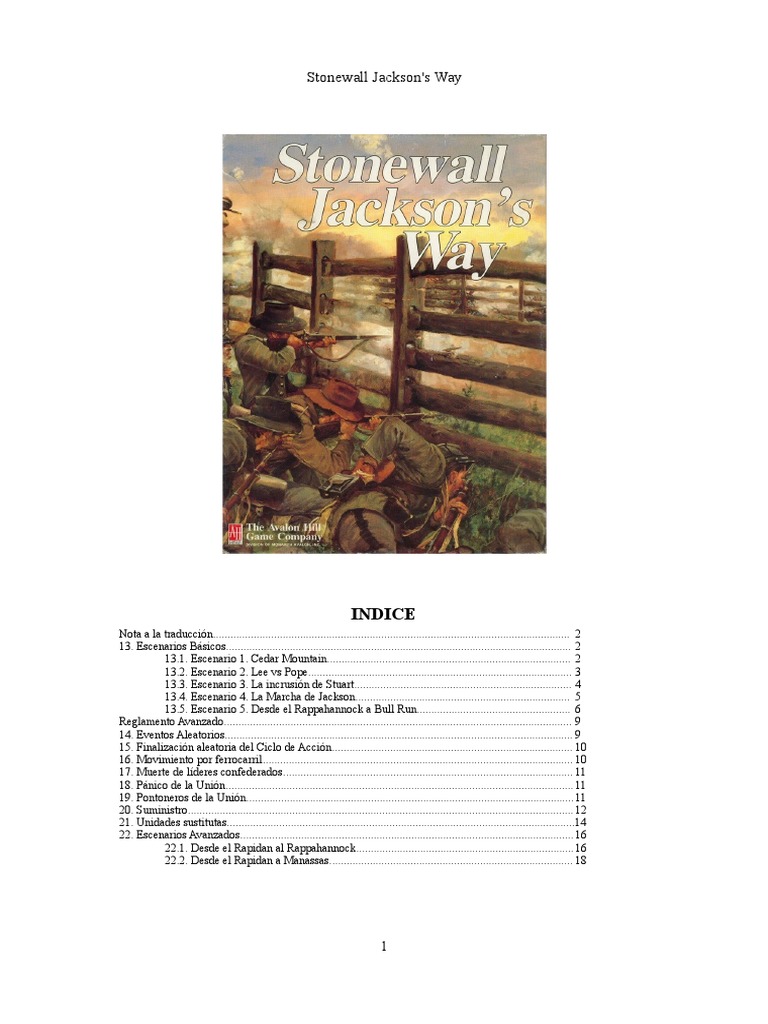Escenarios Básicos de Stonewall Jackson | PDF | Guerras internas de los ...