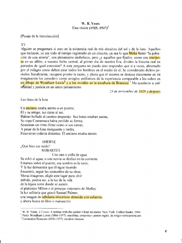 Yeats Una Visión | PDF