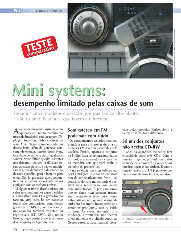 Mini System | PDF | Disco compacto (CD) | Som