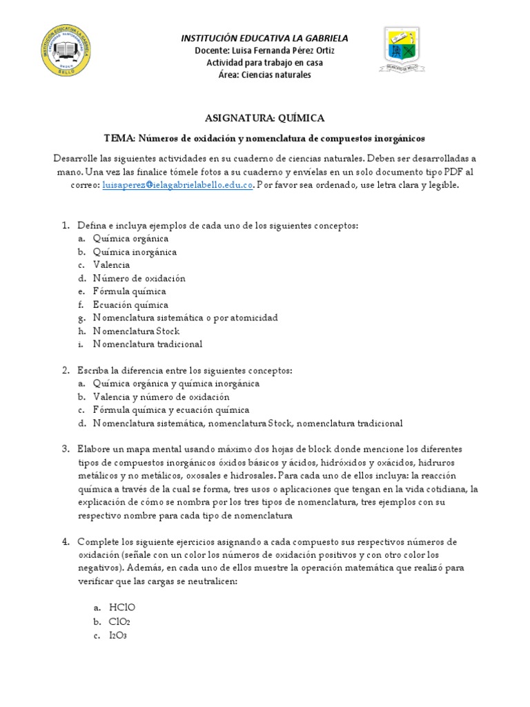 Actividad 3 - Andres Múnera | PDF | Química | Compuestos químicos