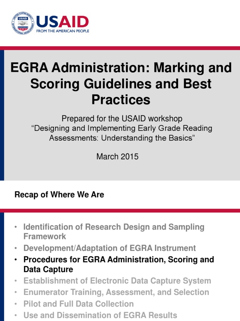 EGRA Administration and Scoring Guide | PDF | Educational Assessment ...