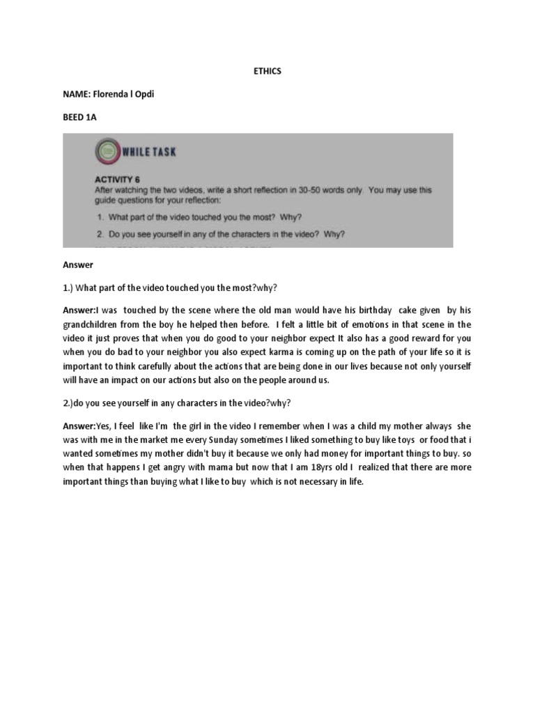 ETHICS Answer Lesson 2 | PDF | Morality | Cognitive Science