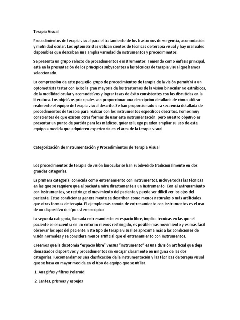 Terapia Visual | PDF | Percepción | Percepción visual