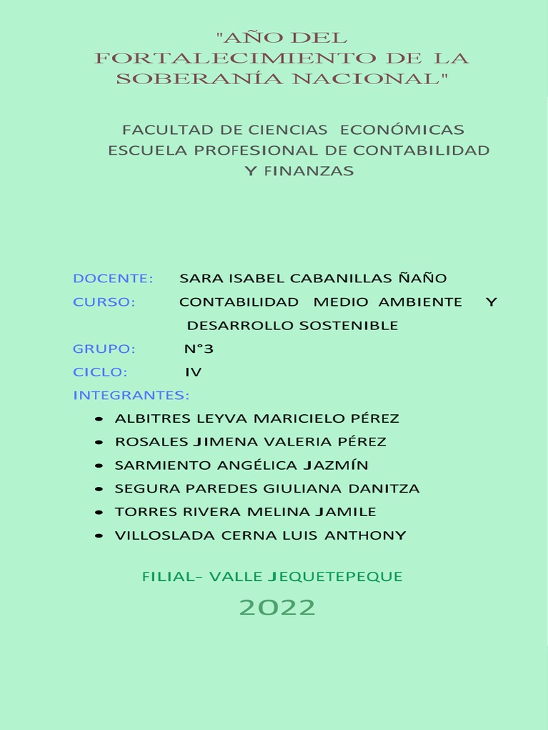 Grupo 3 - Auditoria Ambiental - Villoslada Cerna Luis Anthony | PDF ...