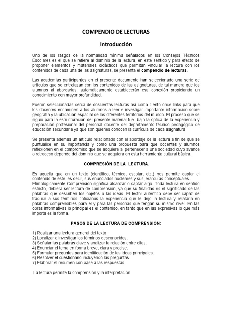 Compendio de lecturas para el desarrollo de habilidades de lectura en ...