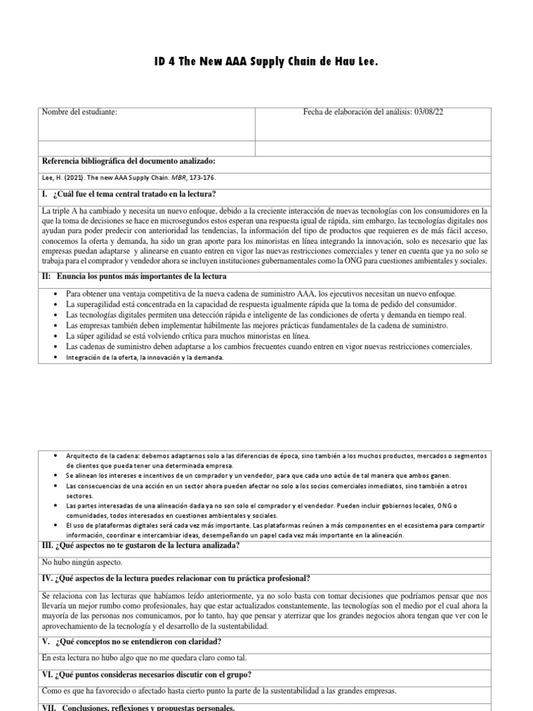 ID 4 The New AAA Supply Chain de Hau Lee. | PDF | Oferta y demanda ...