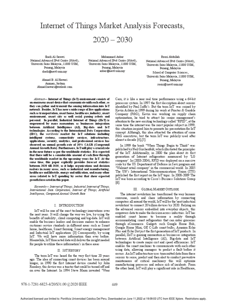 Internet Of Things Market Analysis Forecasts 20202030 Je Pdf Internet Of Things Home