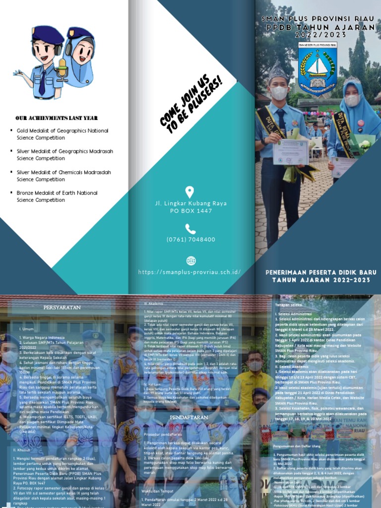 Brosur PPDB Sman Plus Provinsi Riau TP 2022 2023 | PDF