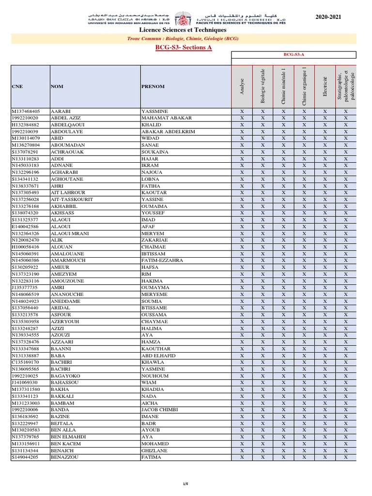 Liste Section BCG S3A | PDF