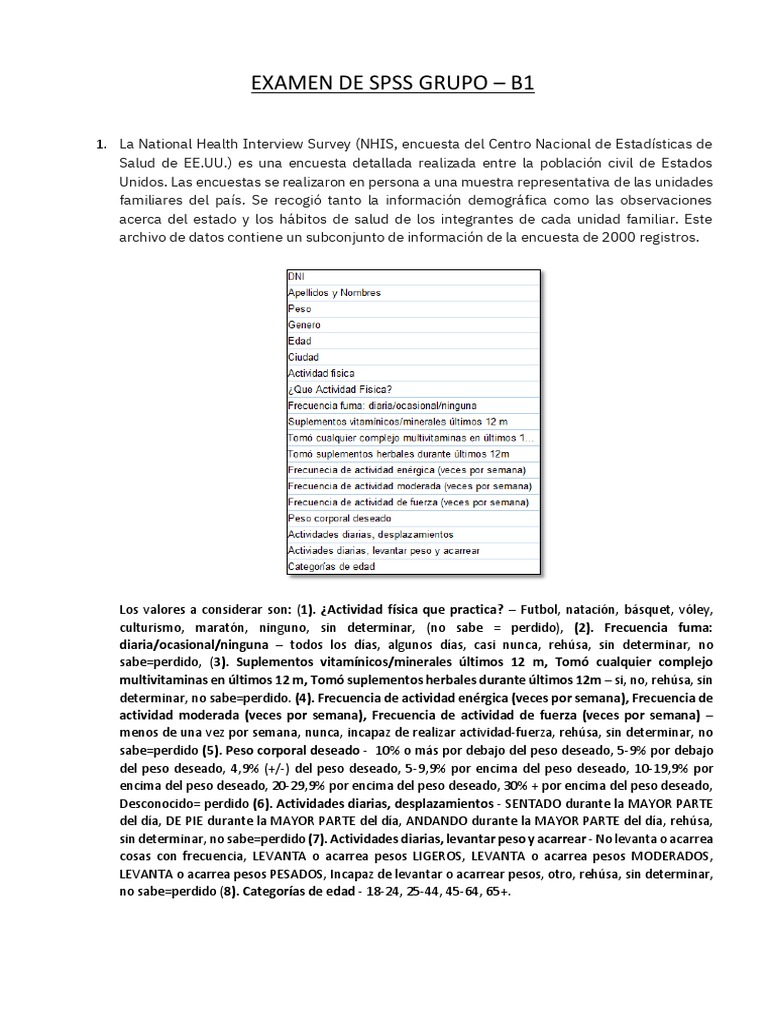 Ejercicio SPSS GRUPO B1 | PDF