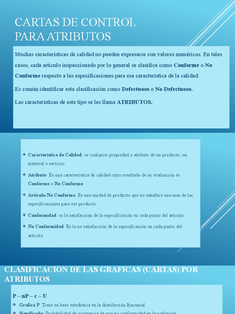 Cartas de Control para Atributos | PDF | Probabilidad | Evaluación