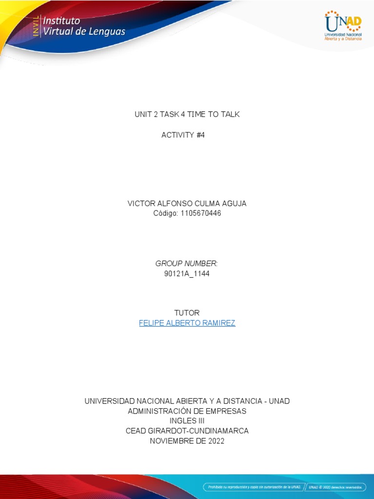 Unit2 - Task4 - Time To Talk | PDF | Cognition | Learning