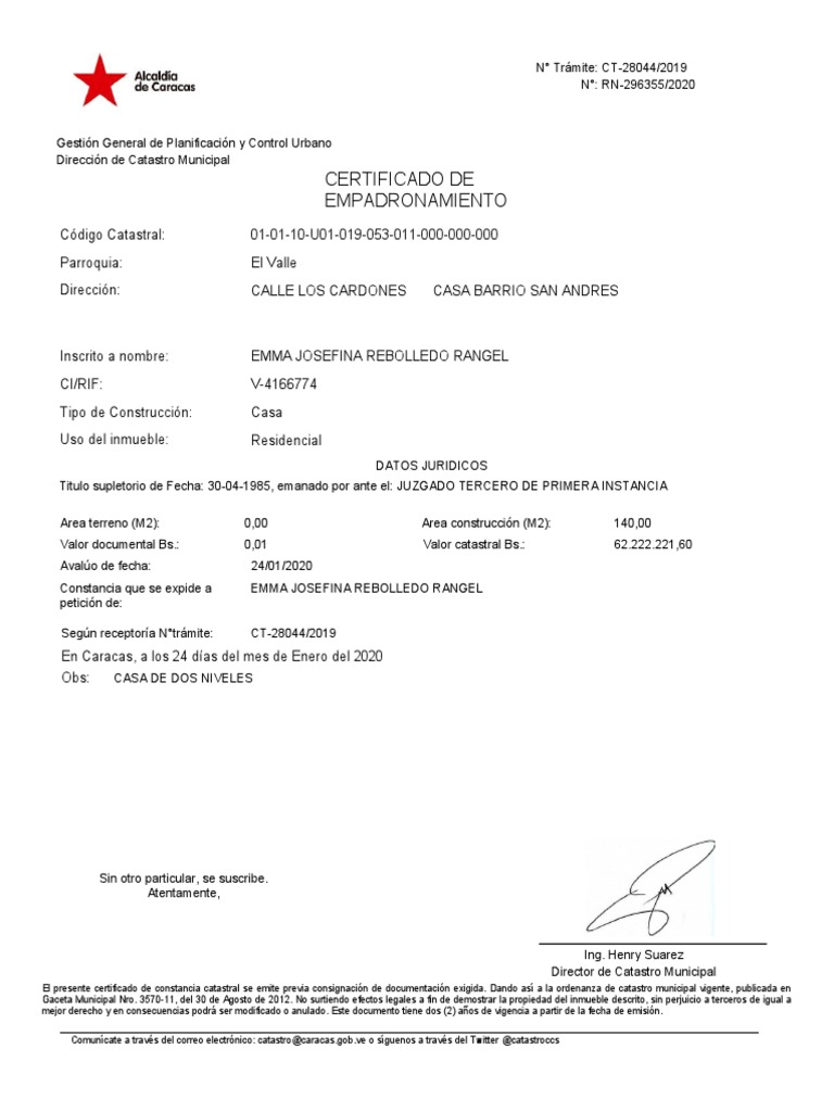 Cedula Catastral | PDF