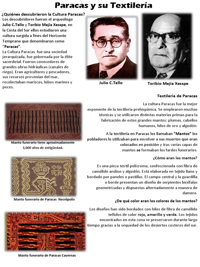 Paracas y Su Textilería | PDF | Textiles