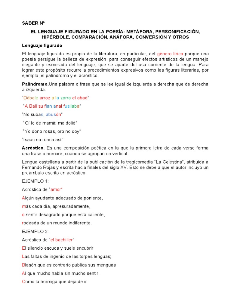 El Lenguaje Figurado en La Poesía | PDF