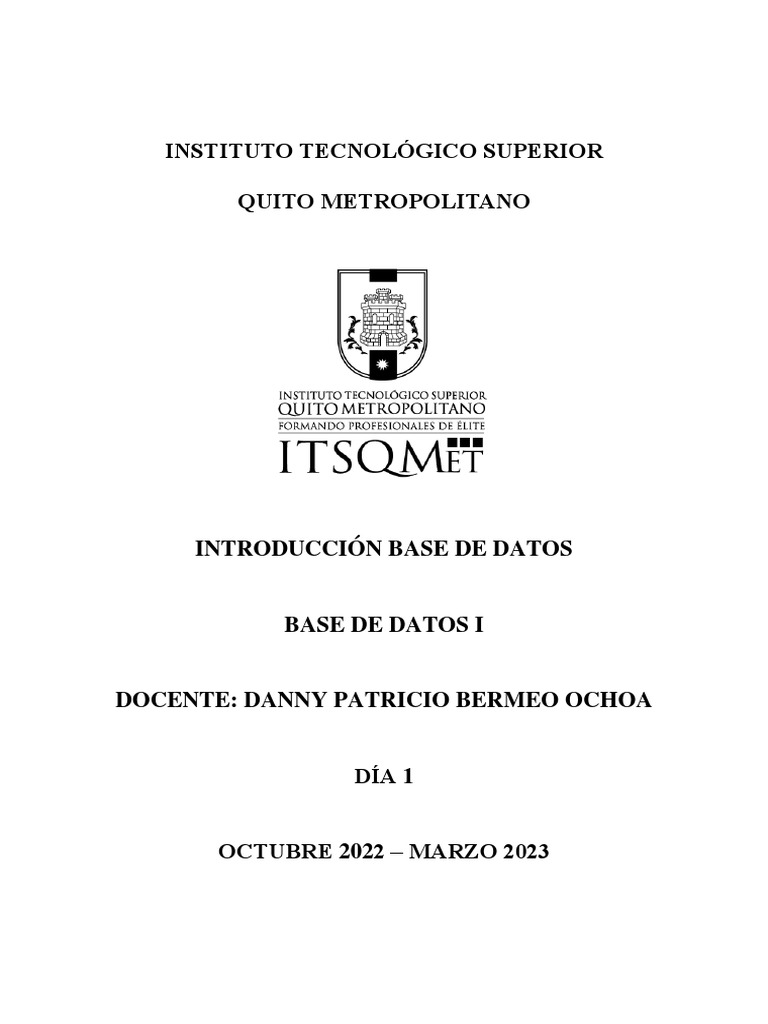 S1 Dia 1 BDD I | PDF | Bases de datos | Ciencias de la Información