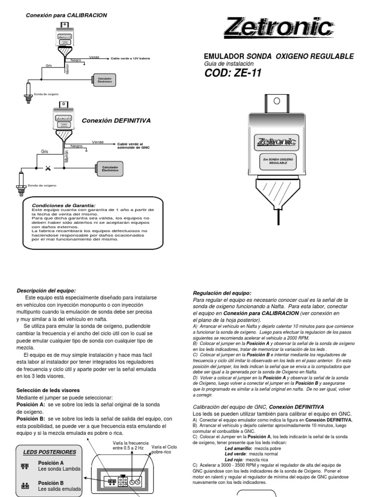 Emulador de Sonda Oxígeno Zetronic ZE-11 | PDF | Diodo emisor de luz ...