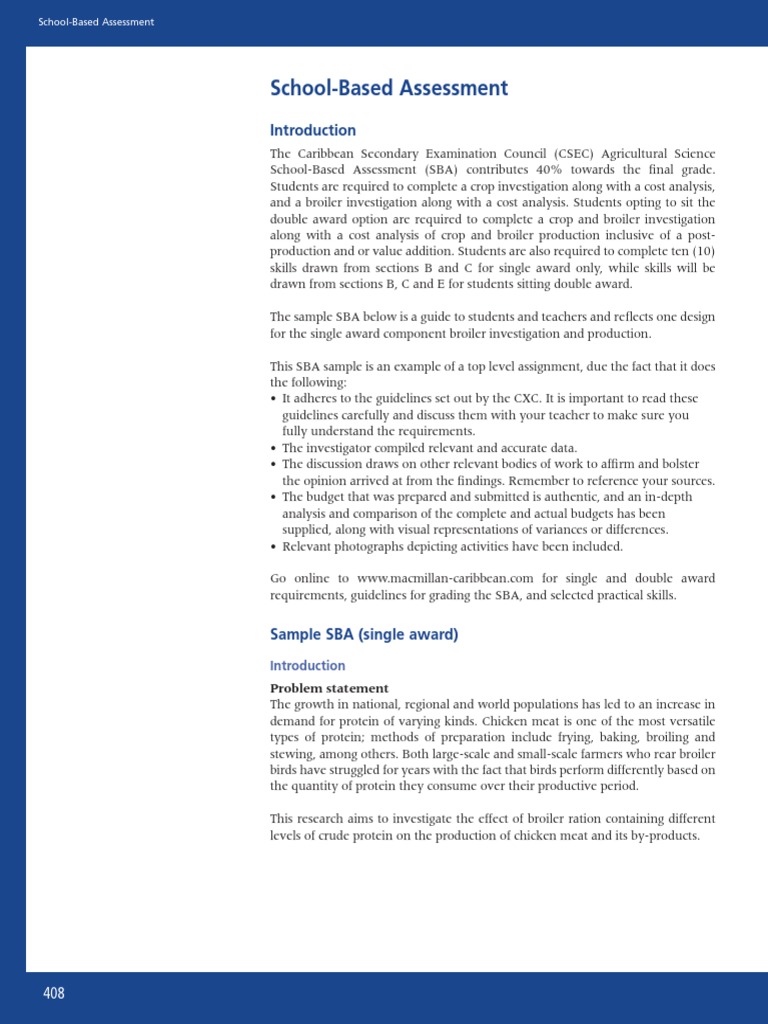 Broiler Production SBA Sample | PDF