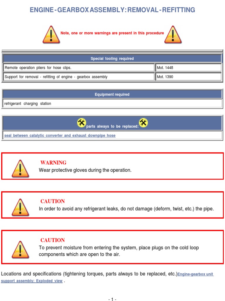Engine - Gearbox Assembly Removal2 | PDF | Electrical Connector | Engines