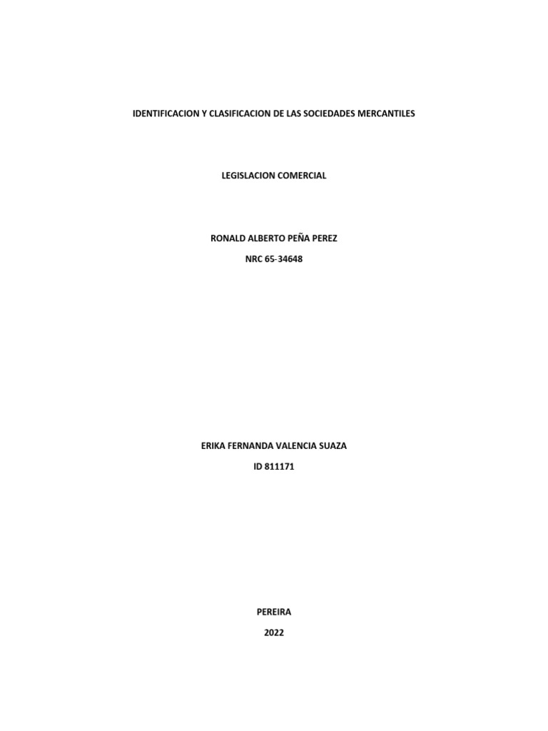 Identificacion y Clasificacion de Las Sociedades | PDF | Sociedad de responsabilidad limitada ...