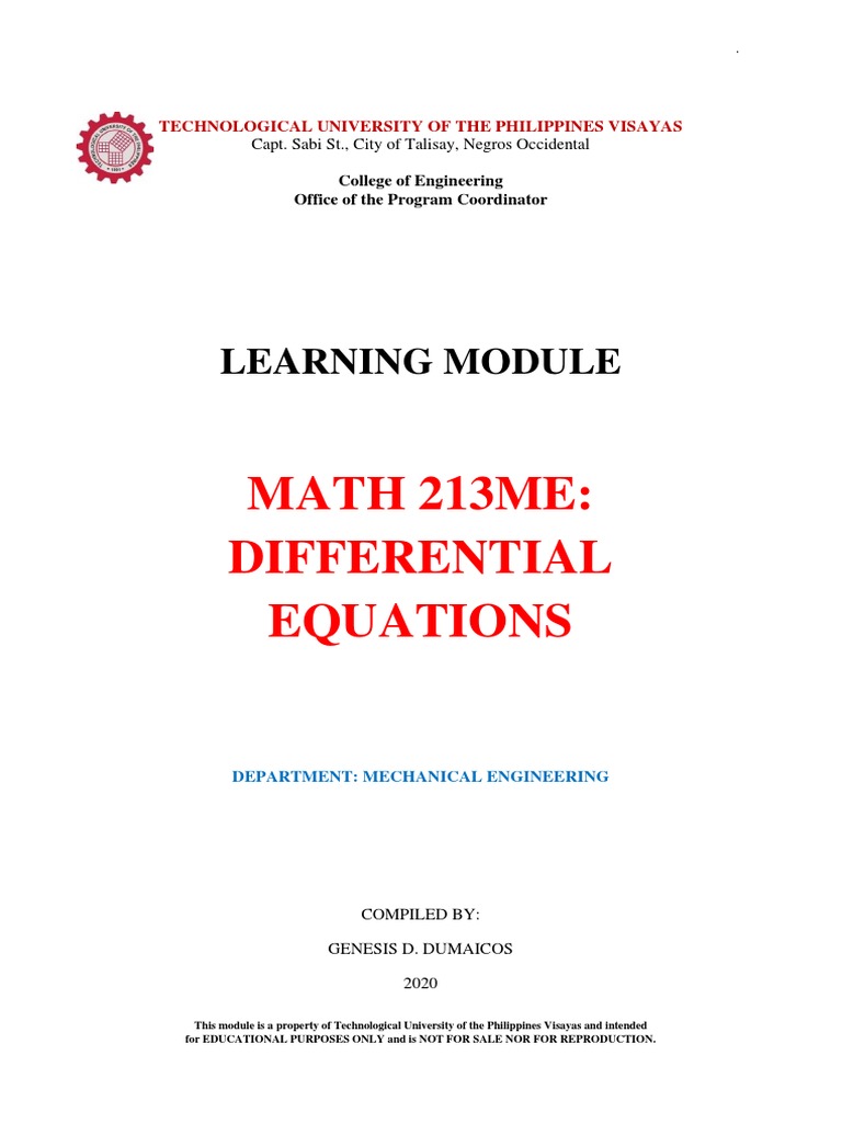 Diff EQ | PDF | Equations | Differential Equations