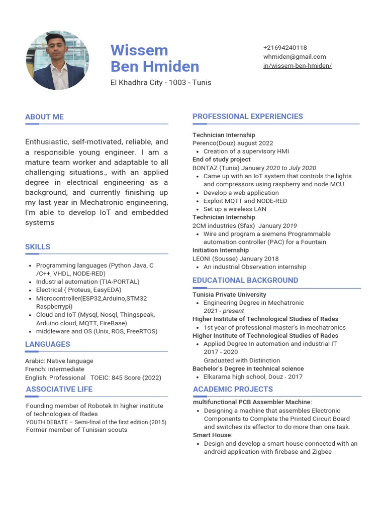 Looking For End of Studies Internship | PDF | Internet Of Things | Computer Engineering