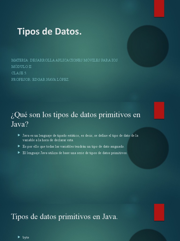 Clase 5 - Tipos de Datos | PDF | Tipo de datos | Cadena (informática)