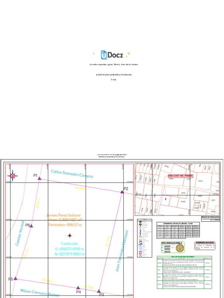 Modelo de Plano Perimetrico y de Ubicacion 57722 Downloable 1993853 | PDF | Geografía | Geodesia