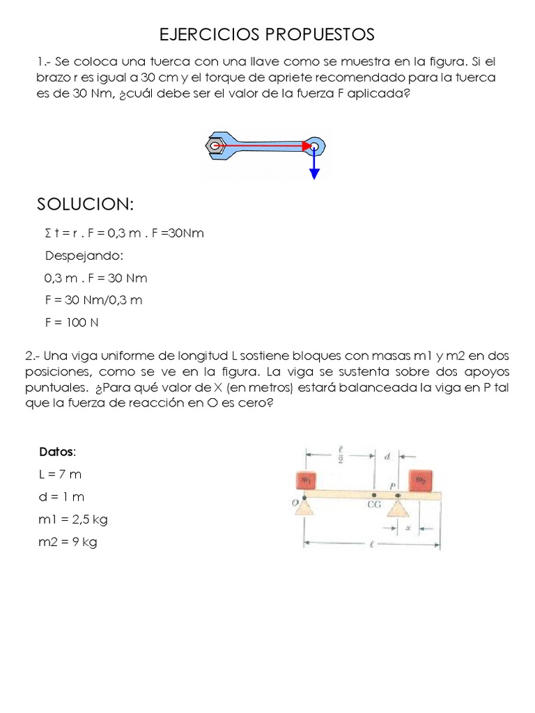 Ejercicios Propuestos-Solución (Grupo 1) | PDF | Ingeniería mecánica | Mecánica