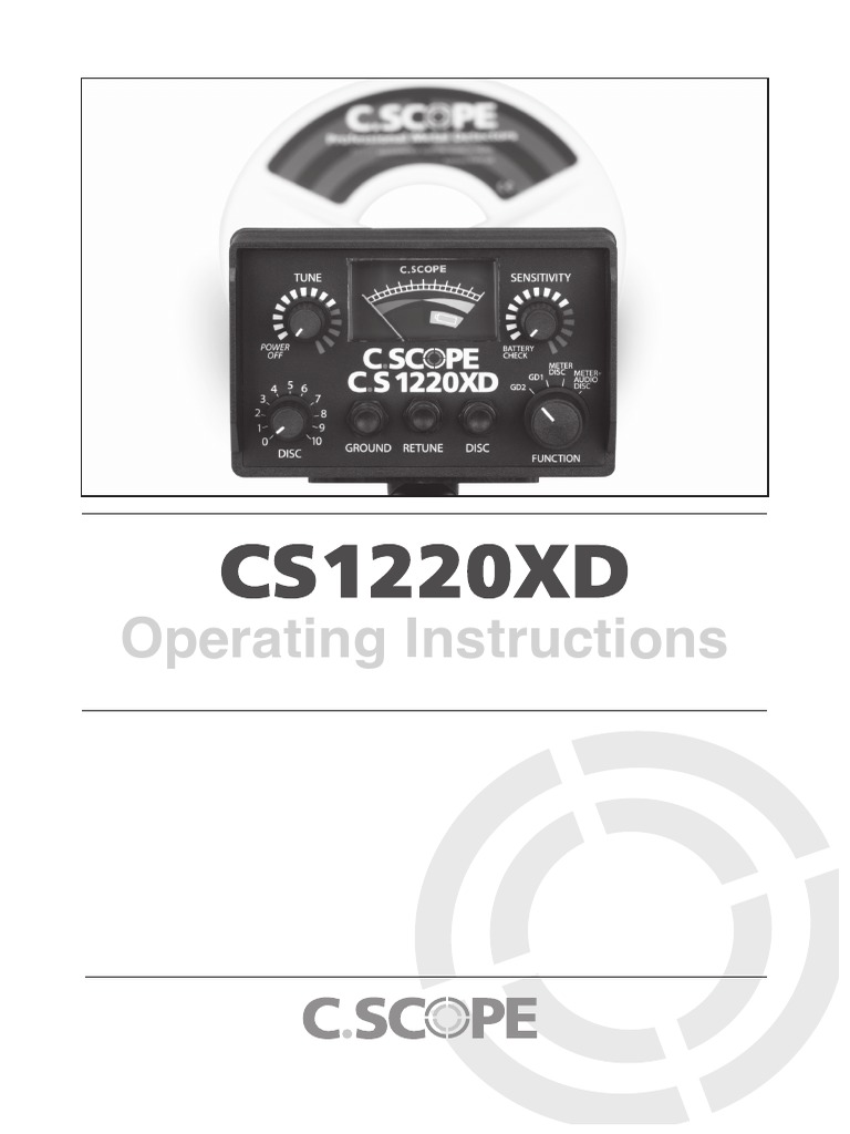 Cscope CS1220XD Operating Manual | PDF | Rechargeable Battery | Detector (Radio)