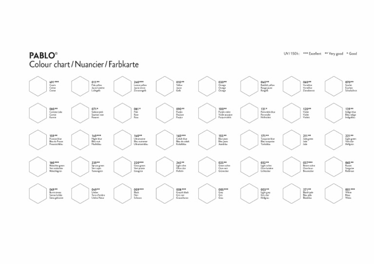 Blank Colour Chart Pablo 40 | PDF