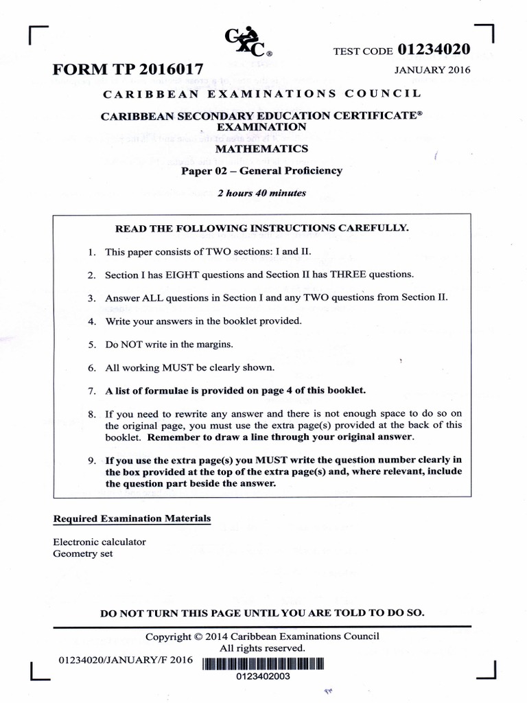 Maths Jan 2016 P2 Pdf