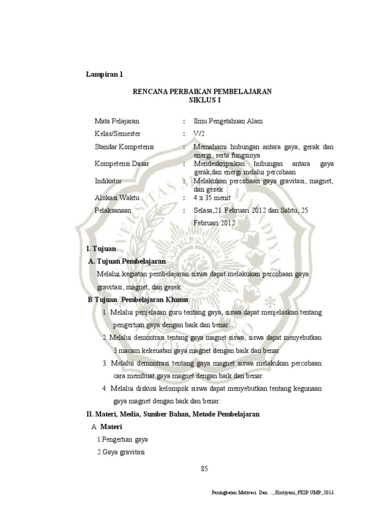 Contoh RPP (PERBAIKAN SIKLUS 1) | PDF