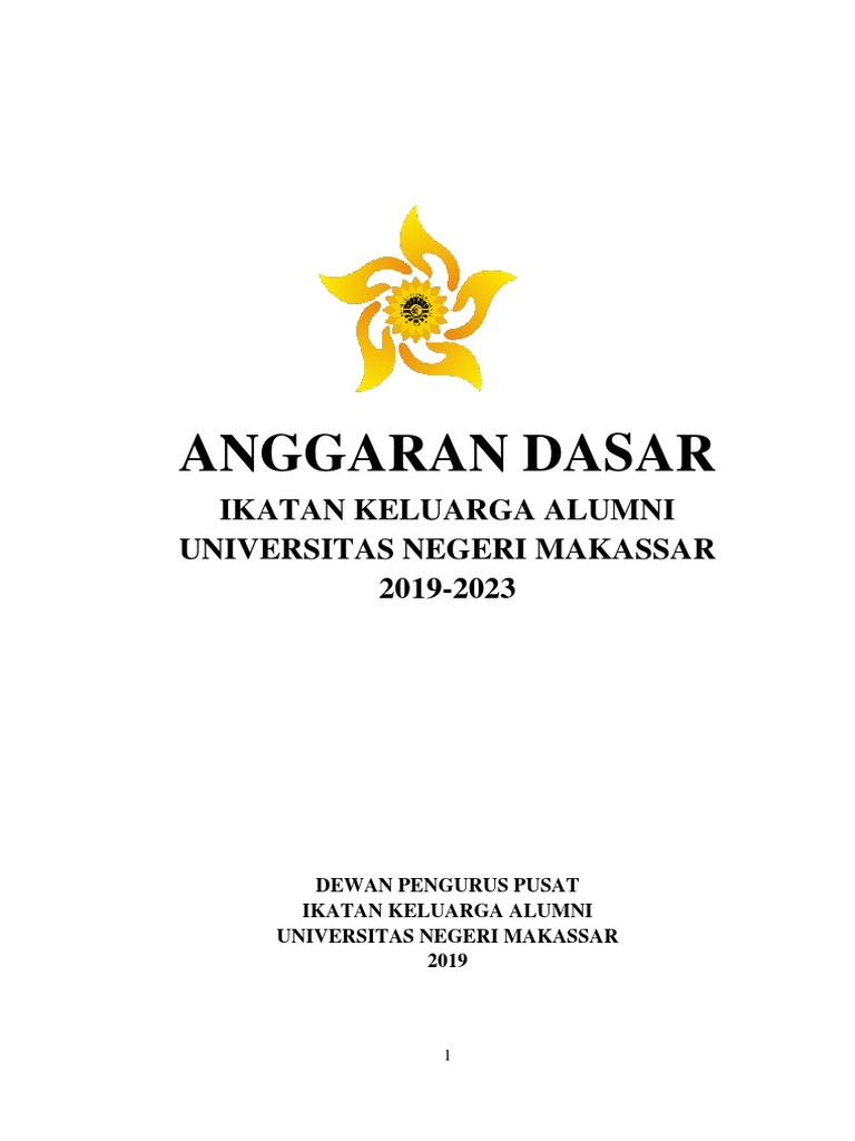 Anggaran Dasar IKA UNM 2019-2023 | PDF